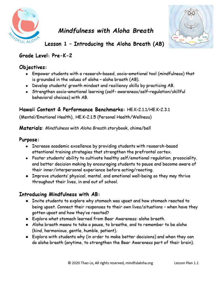 Lesson 1: Introducing Aloha Breath – Mindful Aloha